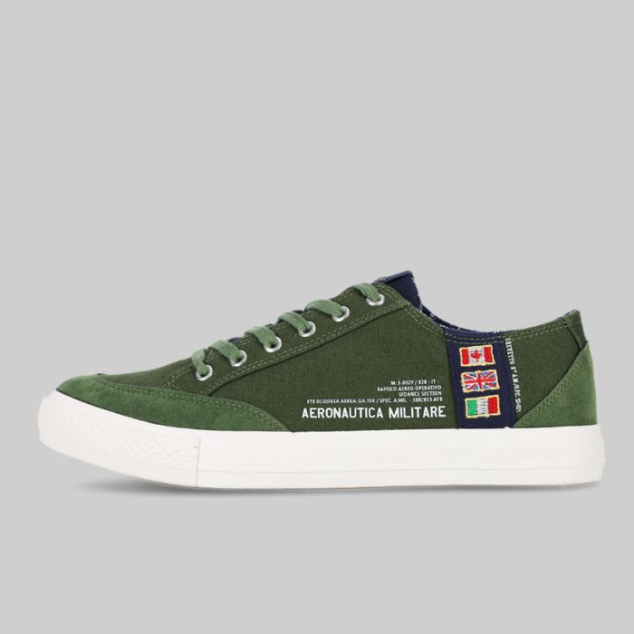 Aeronautica Militare Flag Canvas Sneaker Mens Cypress Green/Green ...